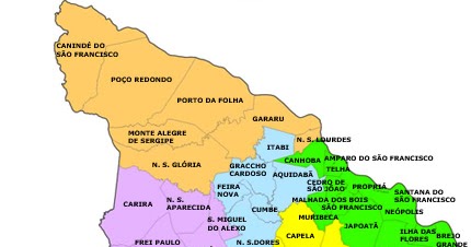 MAPA DE SERGIPE E SUAS CIDADES - COLORIR, IMPRIMIR, detalhado ~ imagens ...