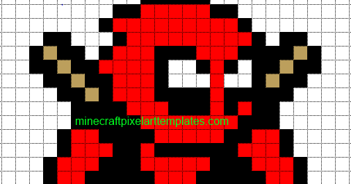 Minecraft Pixel Art Templates: Deadpool