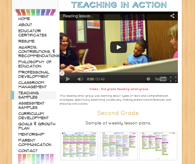 the Take Home Teacher: Online Teacher Portfolio