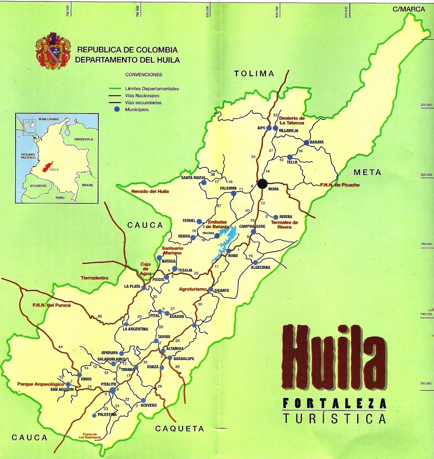 Arte, cultura y turismo: MAPA DIVISION POLÍTICA HUILA