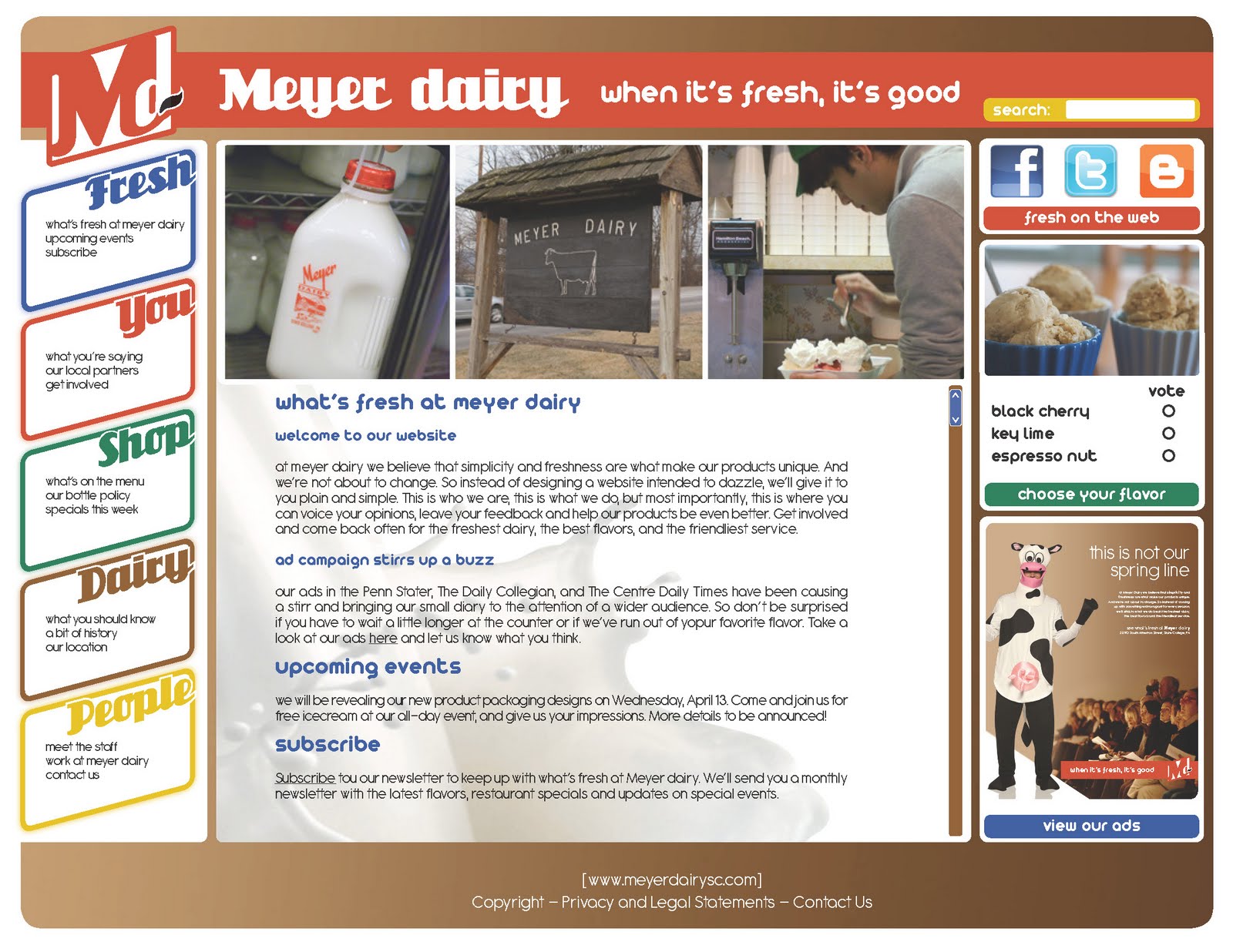 Art from the chasm: Collateral design: Meyer Dairy Campaign