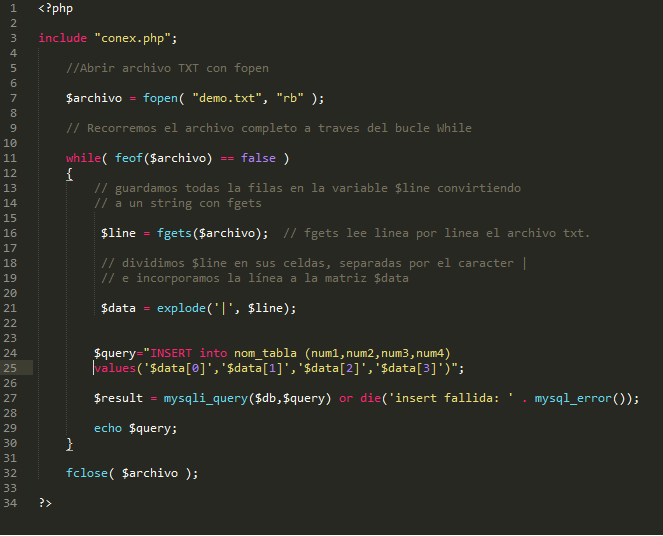EL OTRO LADO DEL SISTEMA: Insertar datos de Txt a Mysql por PHP EL OTRO LADO DEL SISTEMA: Insertar datos de Txt a Mysql por PHP