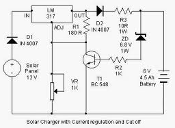 Skema Rangkaian Charger Tenaga Surya / Matahari | skema rangkaian elektro