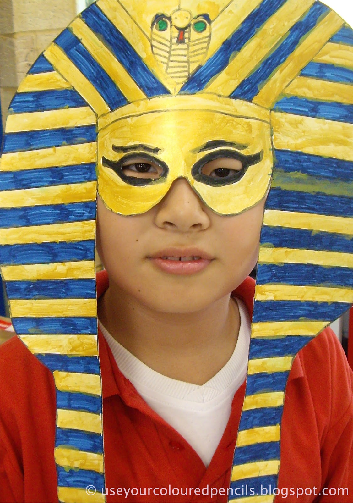 Use Your Coloured Pencils: Tutankhamun Masks