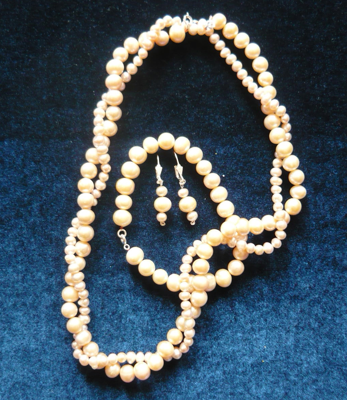 Manu Bijoux: Seturi de perle: colier, bratara, cercei cu argint 925