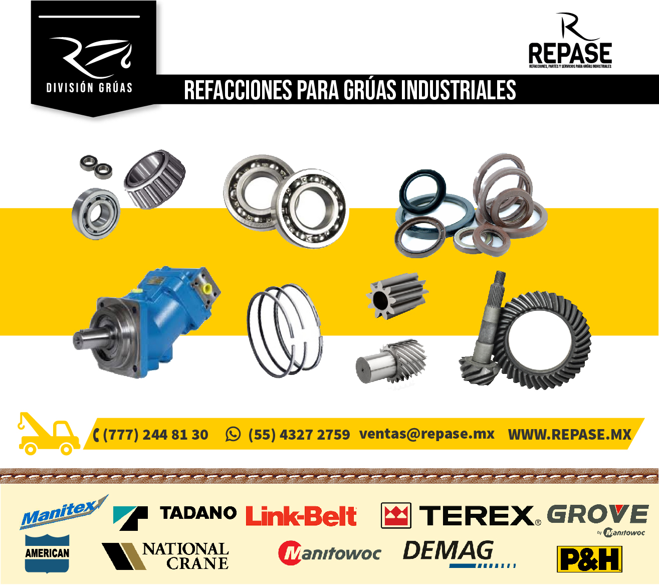 REFACCIONES PARA GRÚAS INDUSTRIALES