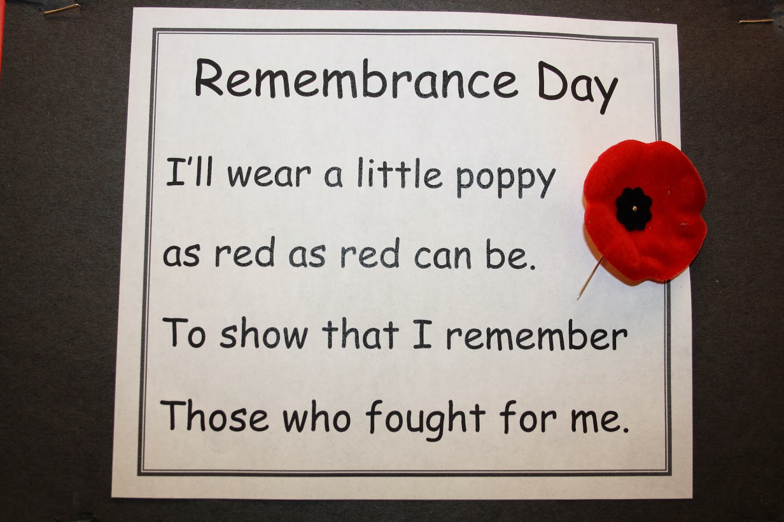 Mrs. Russo's Grade 1/2 Class: I"ll Wear a Little Poppy...