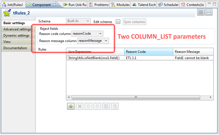 Bekwam Blog: Component Field COLUMN_LIST in Talend Open Studio