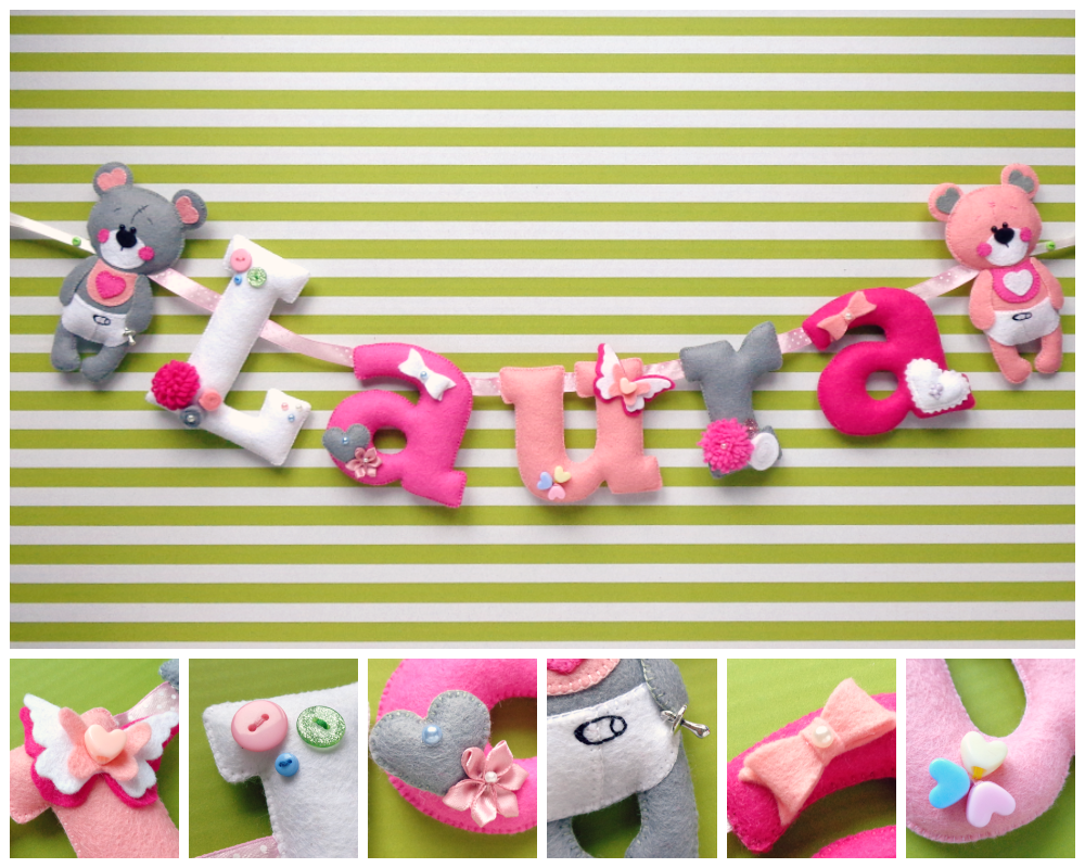 Anita's Handmade Pracownia Rękodzieła: Girlanda z imieniem dla bobaska :)