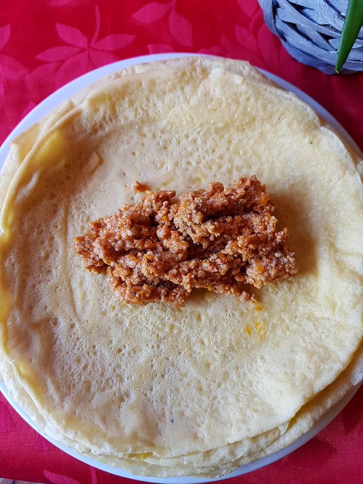 Crepes recheados com carne. | Graça - Truques & Dicas