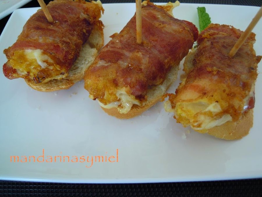 Pincho de bacon, pimiento del piquillo y queso. | Cocina