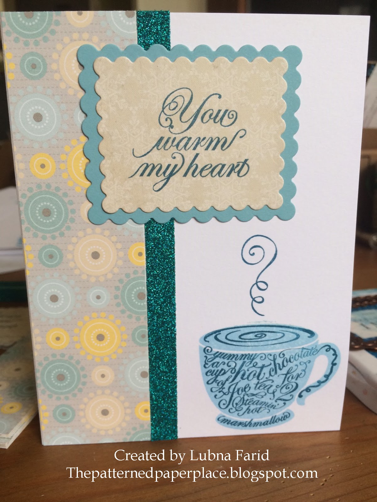 The Patterned Paper Place: You Warm My Heart Card with Georgie