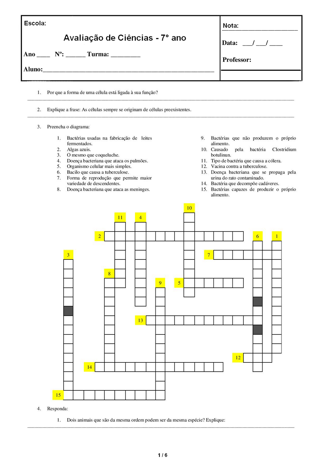 Atividades da tia: ATIVIDADES DE CIÊNCIAS 7° ANO EXERCÍCIOS AVALIAÇÕES ...