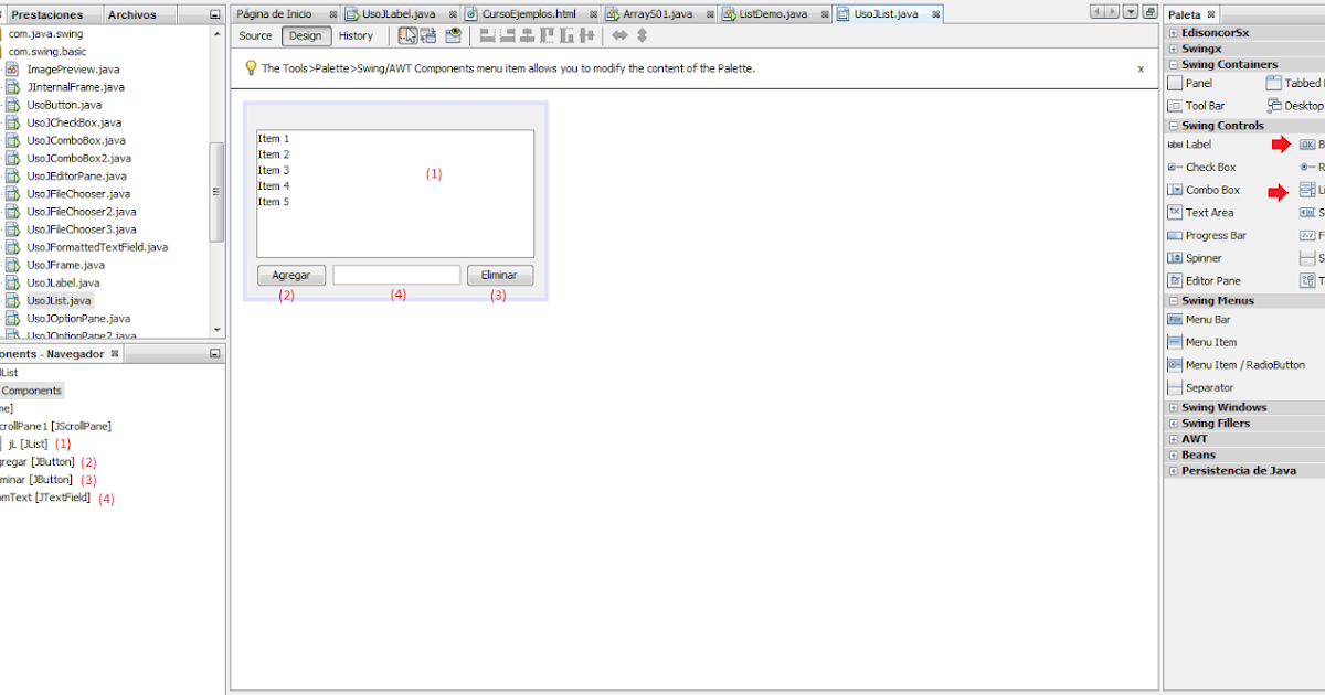 Cursos y tutoriales prácticos de programación en Java: Uso básico de elementos Swing con ...
