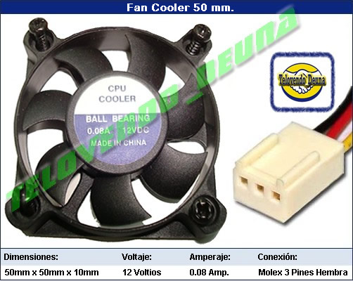 Te Lo Vendo De Una.: Fan Cooler EverCool Modelo EC-5010 de 50x50 mm.