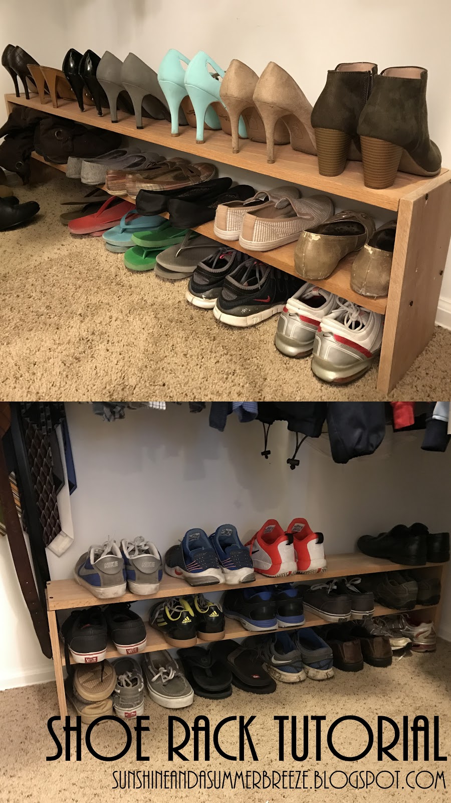 Sunshine and a Summer Breeze: Shoe Rack Tutorial