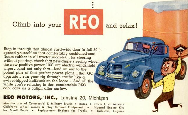 Cartoon SNAP: 1954 Cartoon Ad for REO Trucks