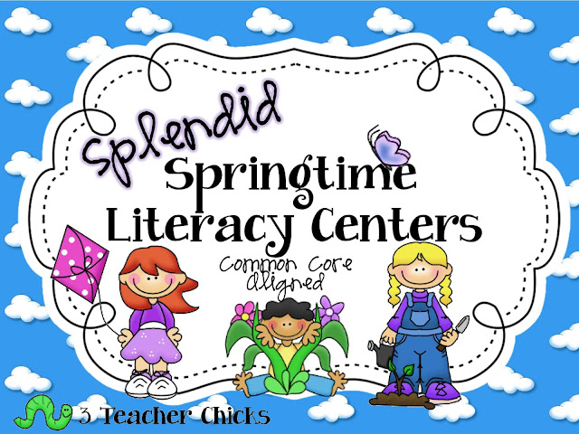 3 Teacher Chicks: Spring Literacy Centers and Freebie!