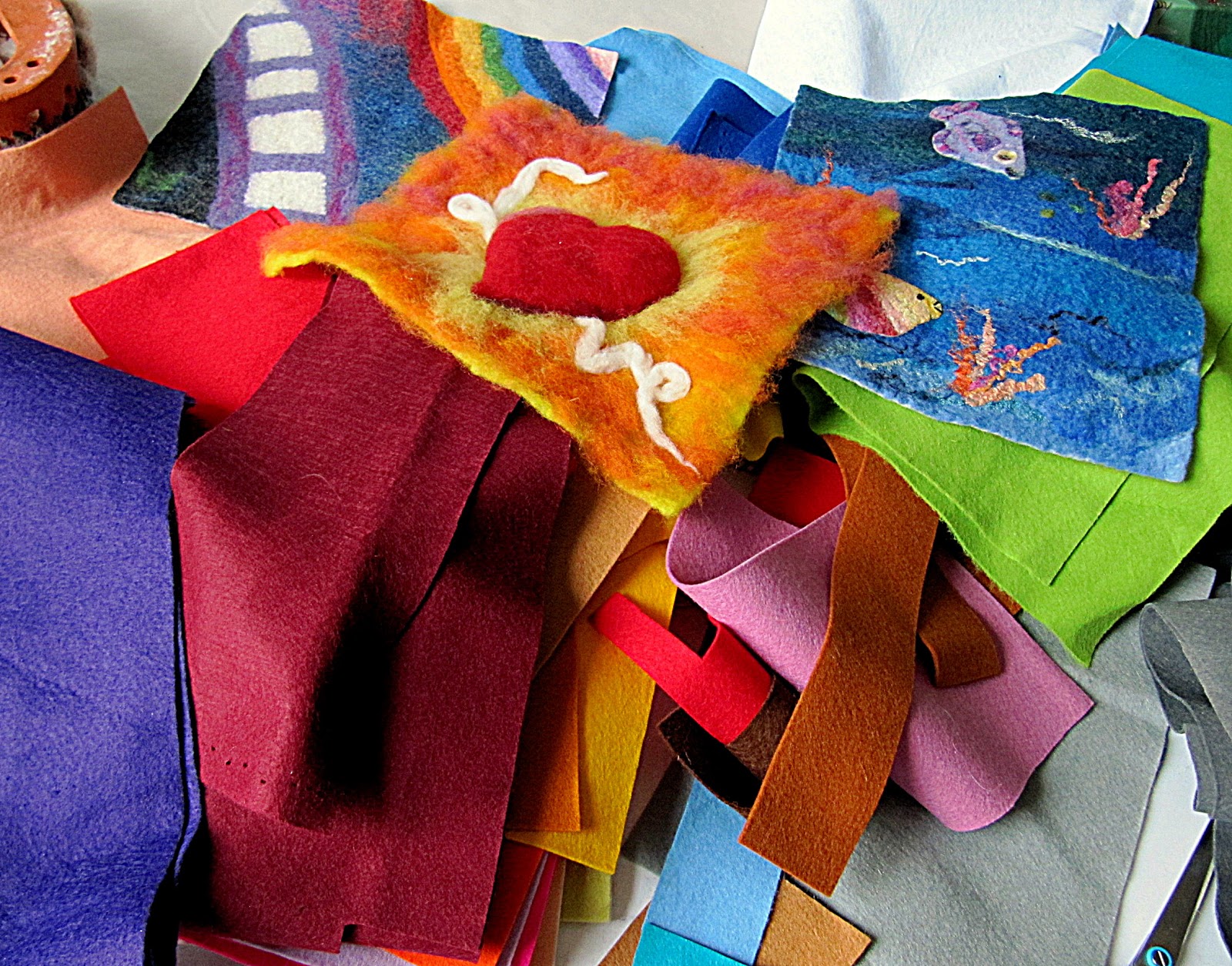 Im Filzfieber - Gemeinschaftsbild, Gruppen-Filzprojekte: Impressionen