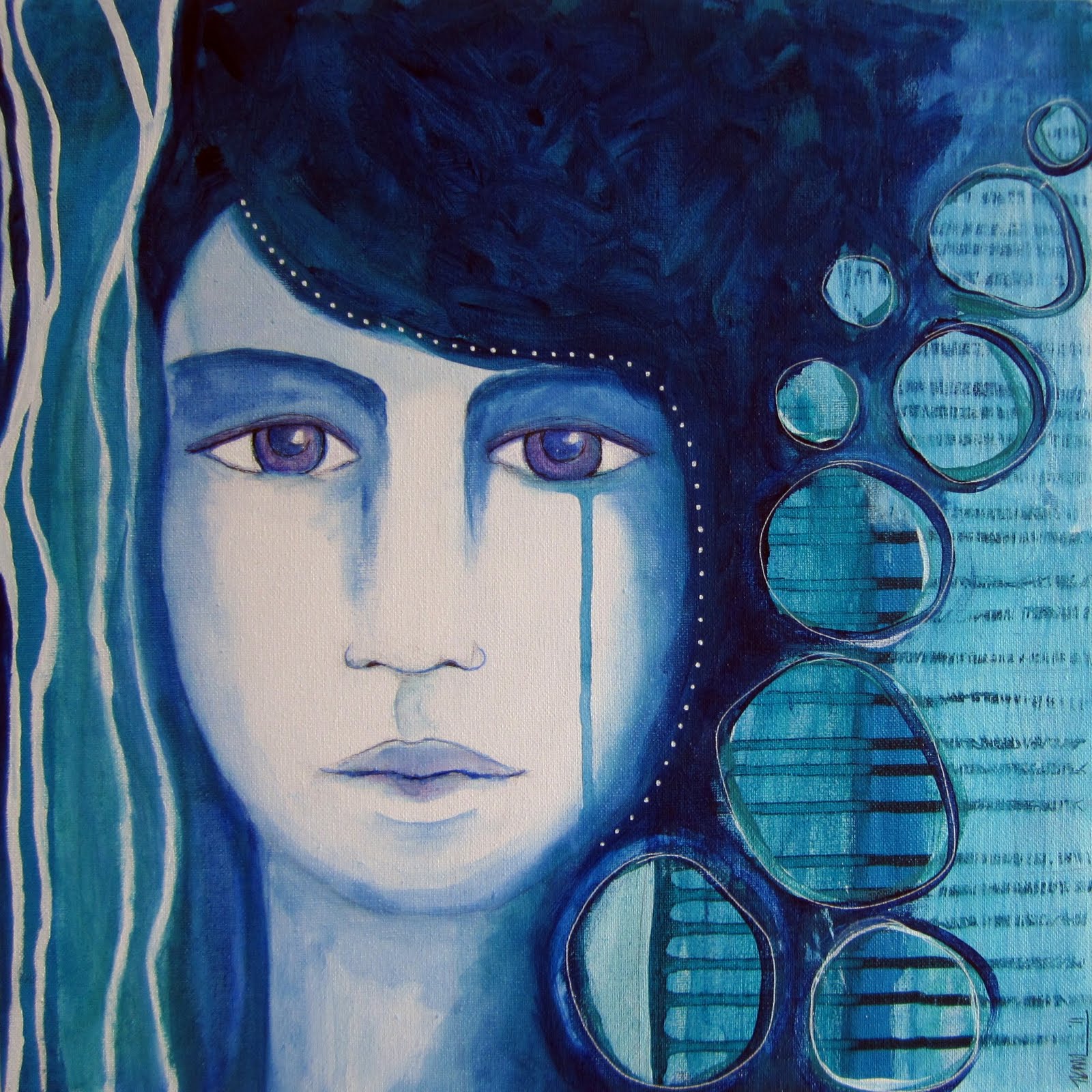 blue face girl - Tara Leaver