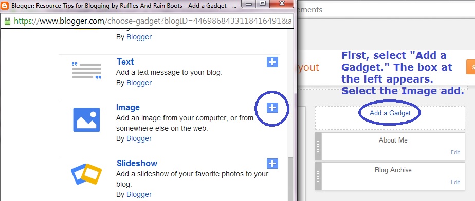 Mommy Blogging In The Rain: How To Have A Blogger Image Widget Open in ...