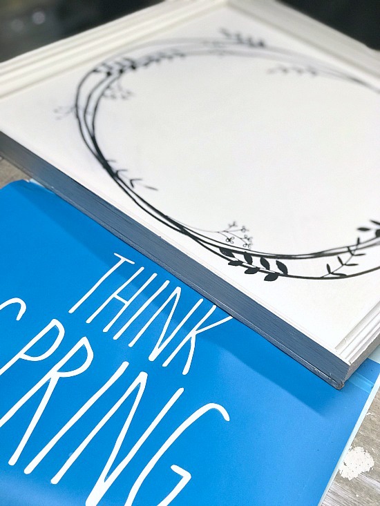 Think Spring Stenciled Wreath Decor