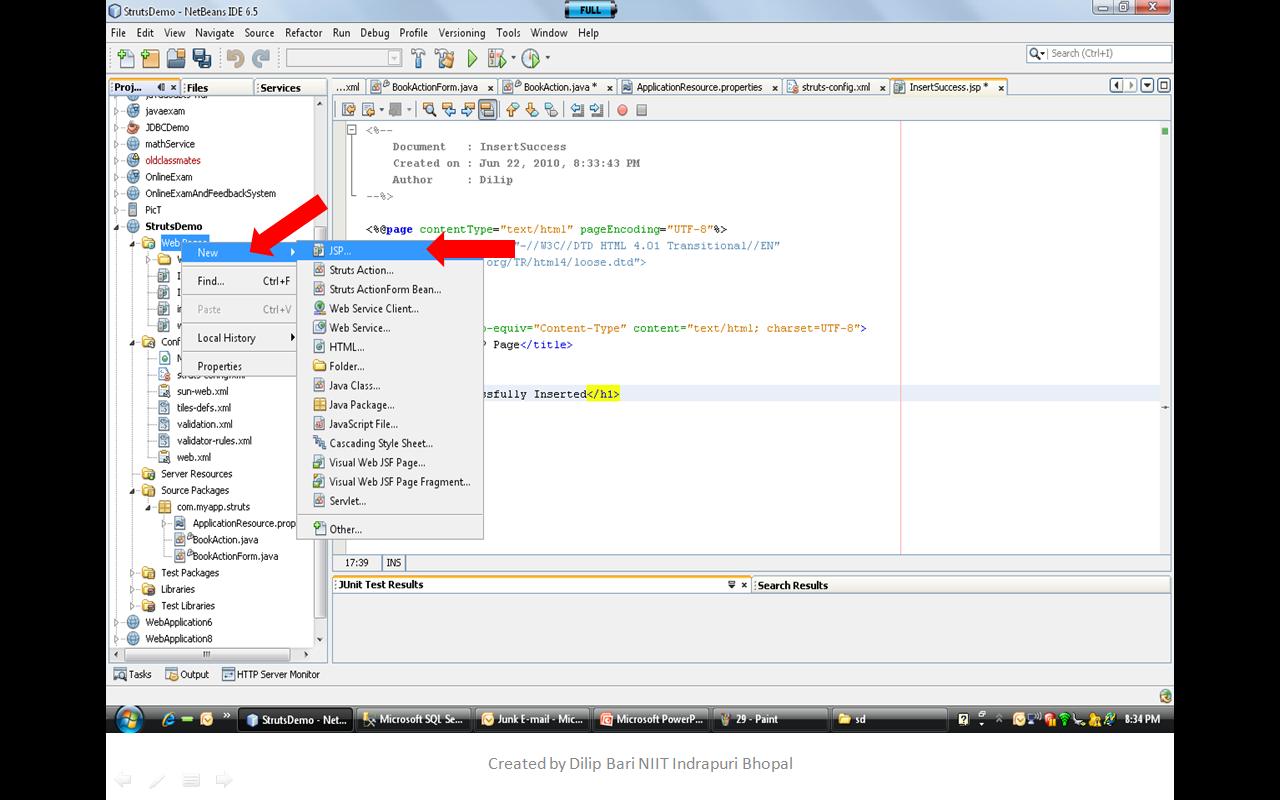 How To Create Struts Application Using Netbeans