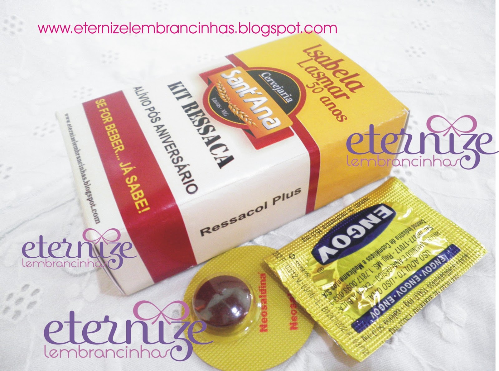 Eternize Lembrancinhas: kit ressaca personalizado 50 anos