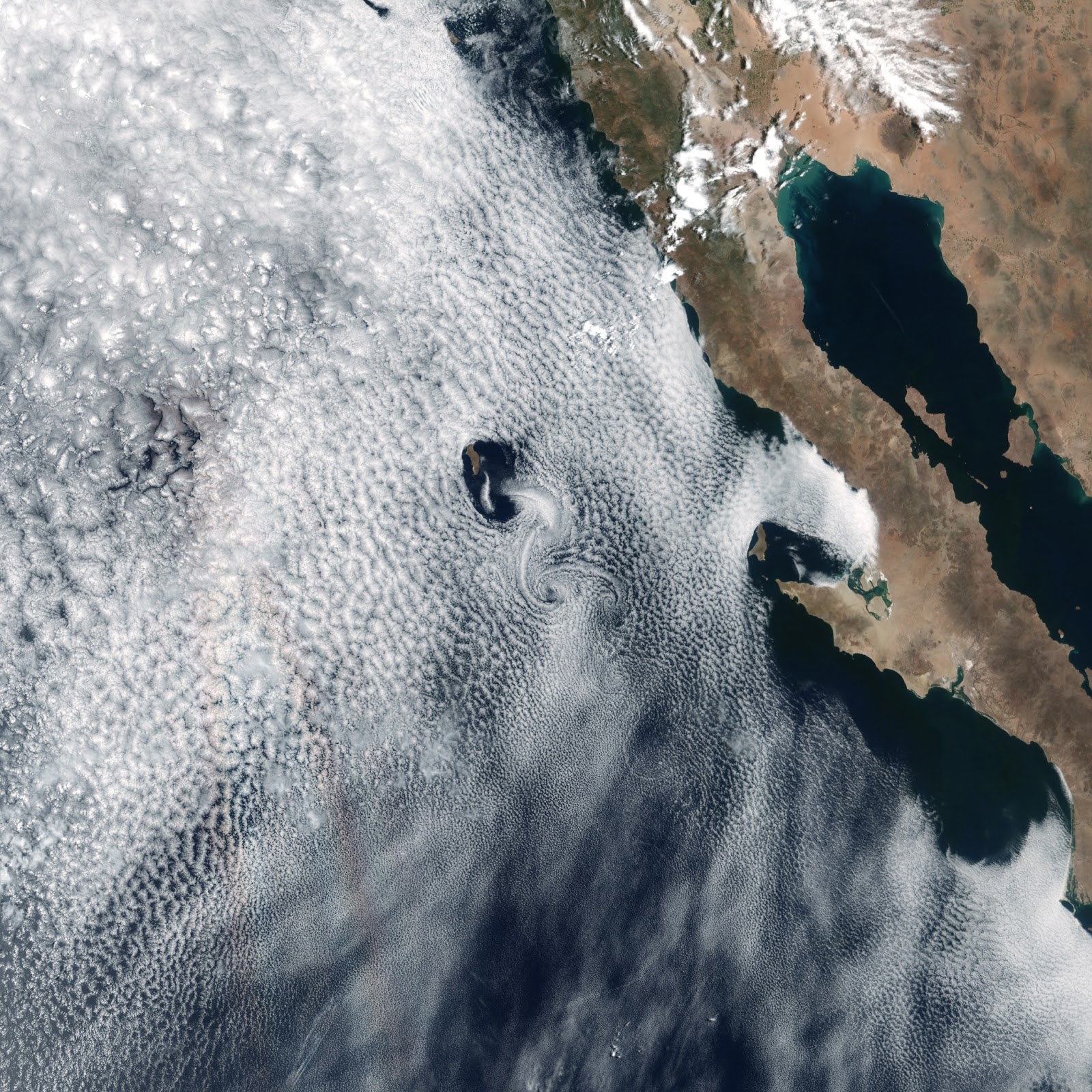 Spiraling Cloud Patterns Over Guadalupe Island | Earth Blog
