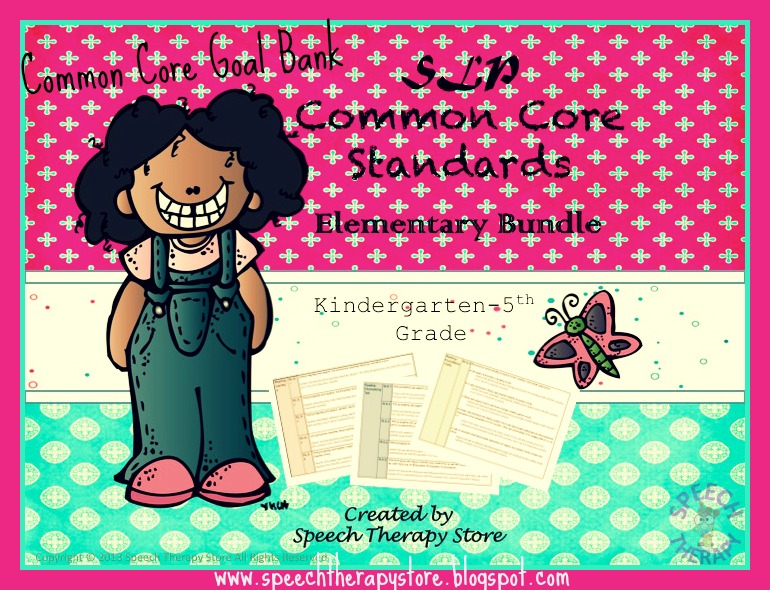 Speech Therapy: Common Core Goal Bank!