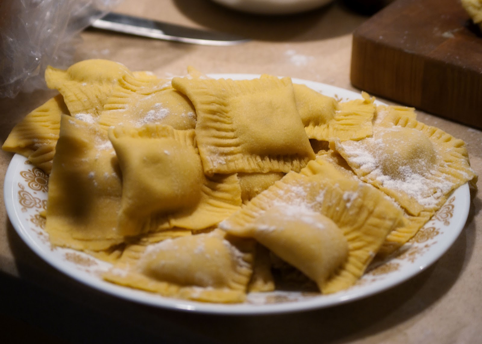 Homemade Ravioli w/ Acorn Squash Filling + Chunky Zucchini Tomato Sauce ...