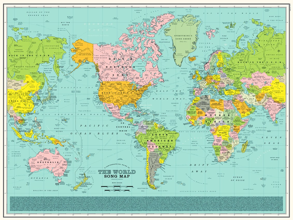 The World song map - Vivid Maps