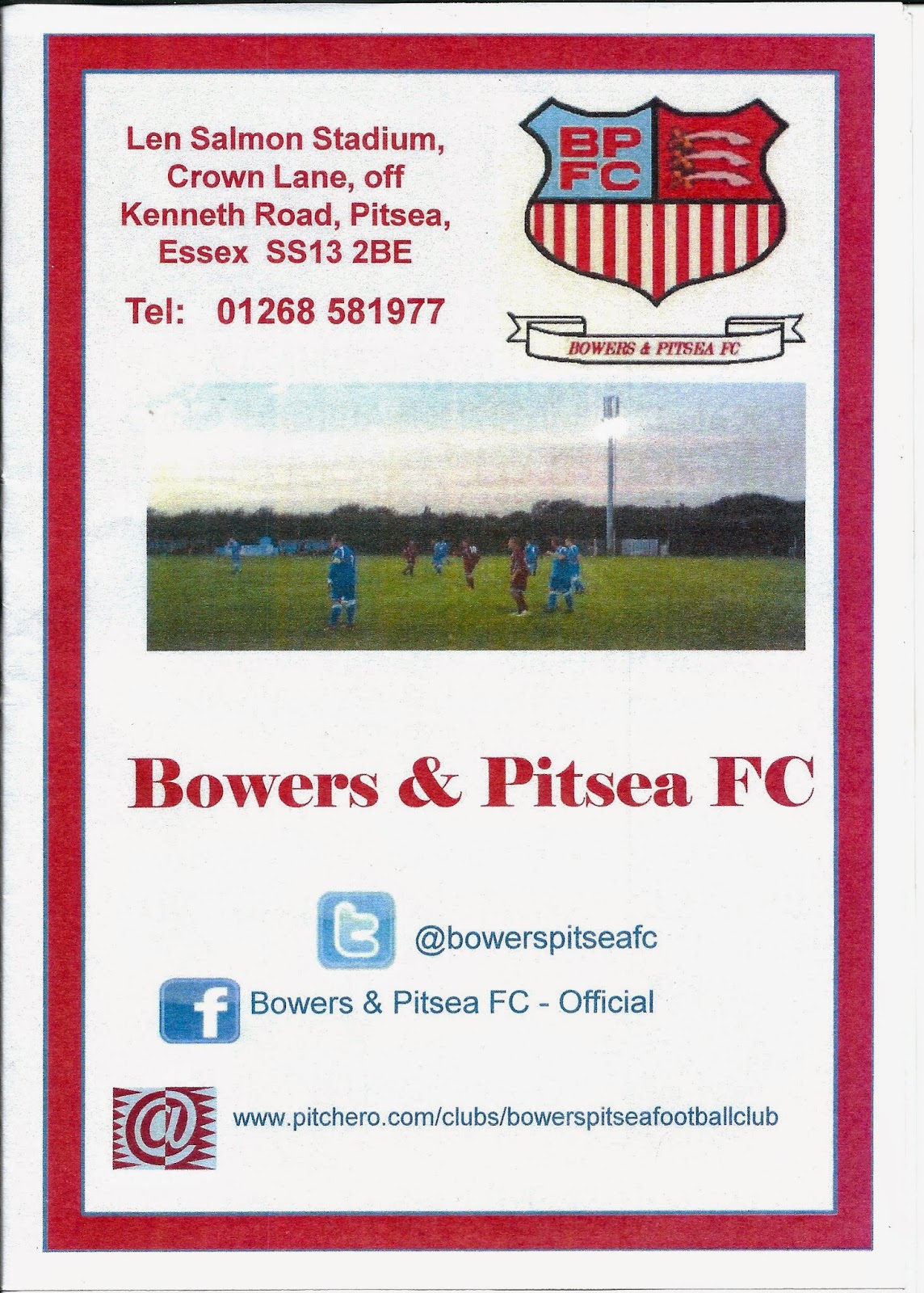 Football Grounds visited by Richard Bysouth: Bowers & Pitsea FC