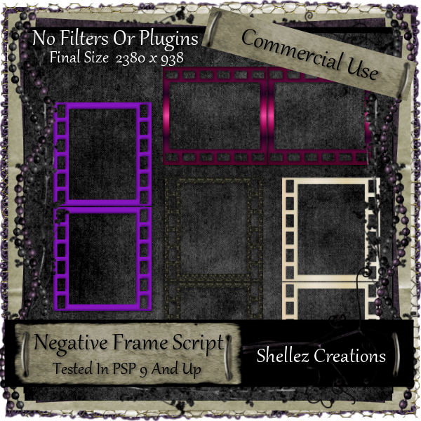 Scrapping Your Memories: Negative Frame Script And Template