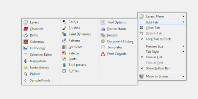 GIMP UI brainstorm: dockable menus