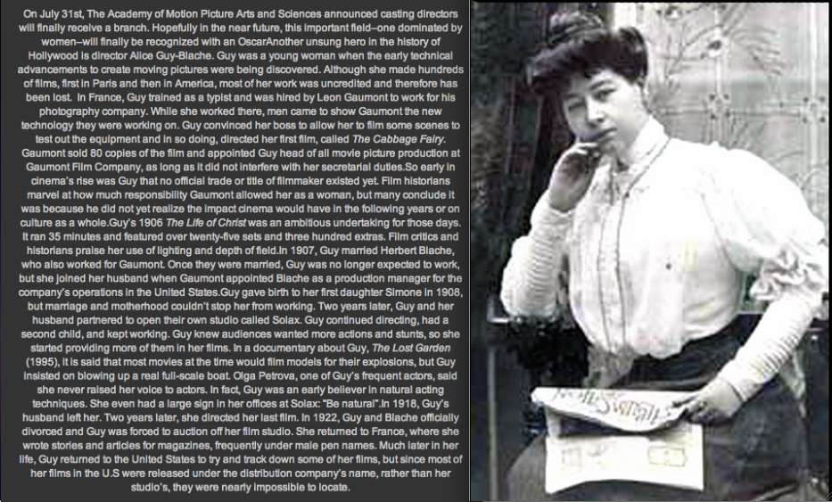 GREATER LOVE HATH NO MAN: Inventing the movies 1896 alice Guy Blaché Be ...