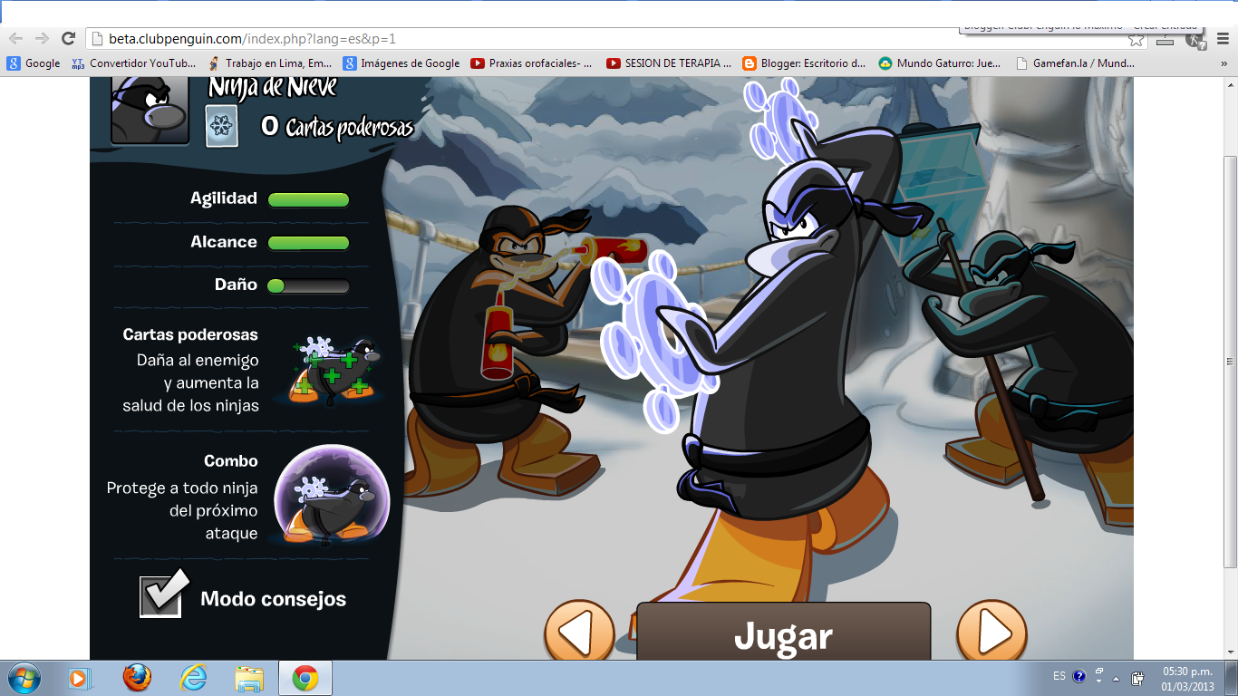 ClubPenguin lo Maximo: Exclusivo!! Card Jitsu Nieve Version Beta!