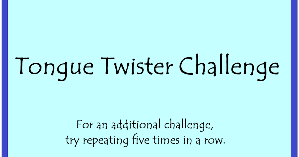 moje pomysły jak ...: Tongue Twister Challenge