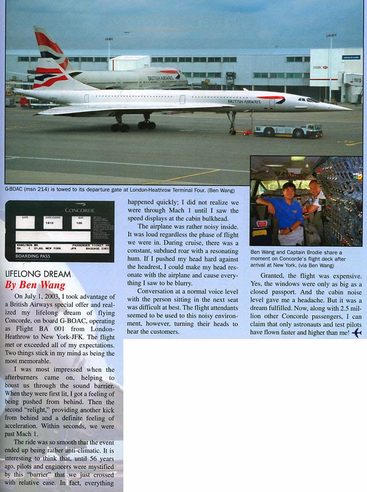 My Flight on Concorde