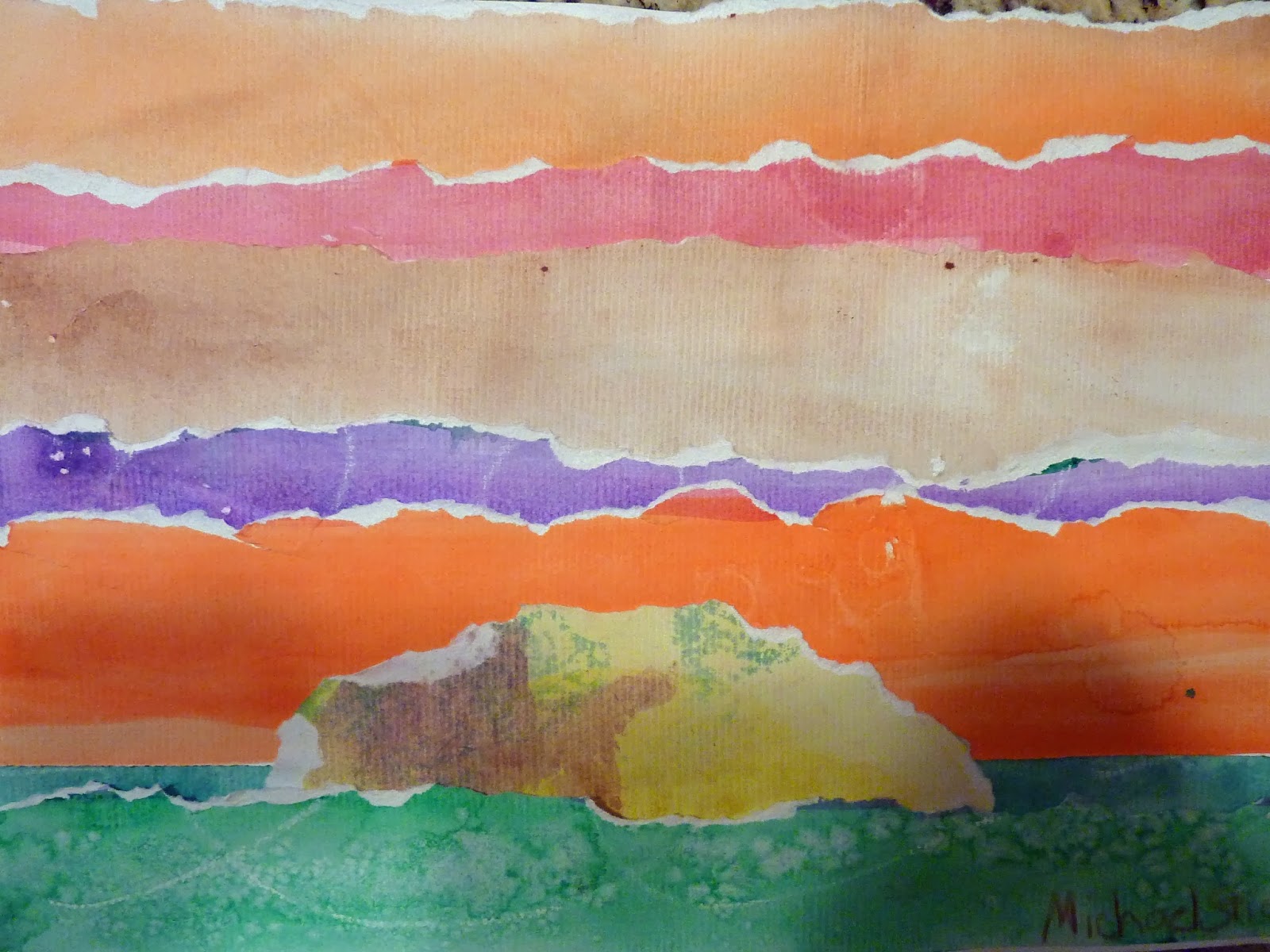 P. C. K. Art Room : Watercolor Collage Landscape