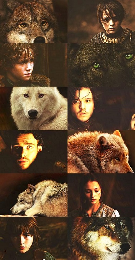 Game of Thrones: The Starks and Their Dire Wolves