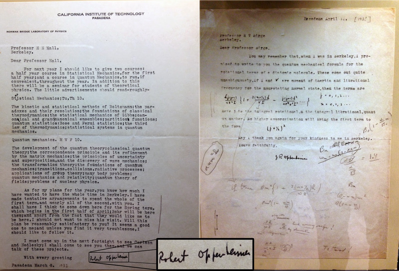 Quimiton: Robert Oppenheimer's letters