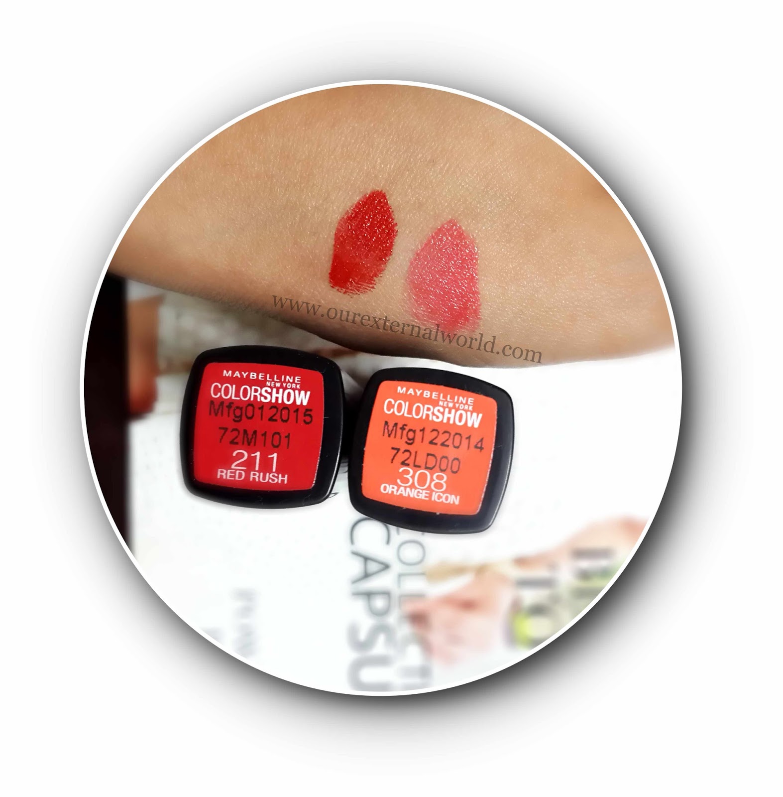 Maybelline Color Show Lipsticks - Red Rush and Orange Icon - Review ...