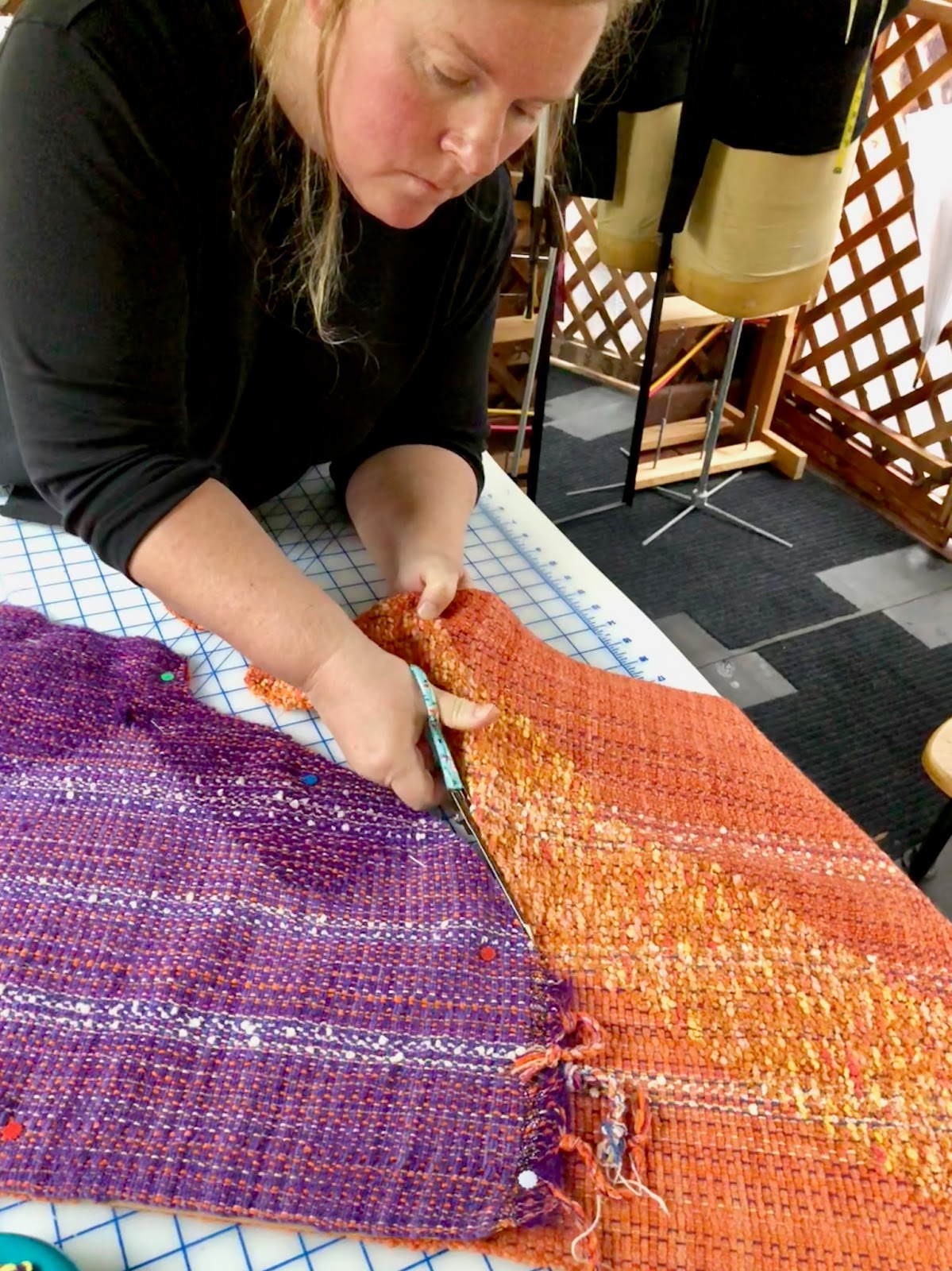 CENTERING WITH FIBER: Sewing Saori hand woven clothing class in the ...