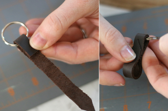 How To: Make These DIY Leather Keychain Fobs | 17 Apart