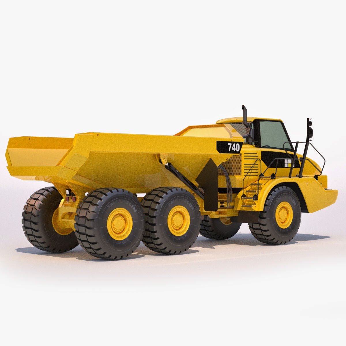 3D Custom Modelling: 3D Model Articulated Dump Truck Caterpillar 740