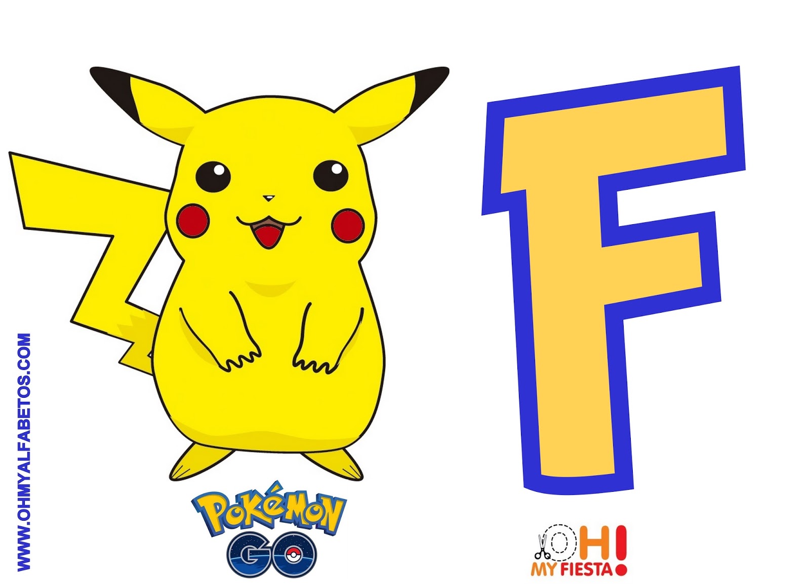 Alfabeto Gratis de Pikachu Pokemon Go. - Oh my Alfabetos!