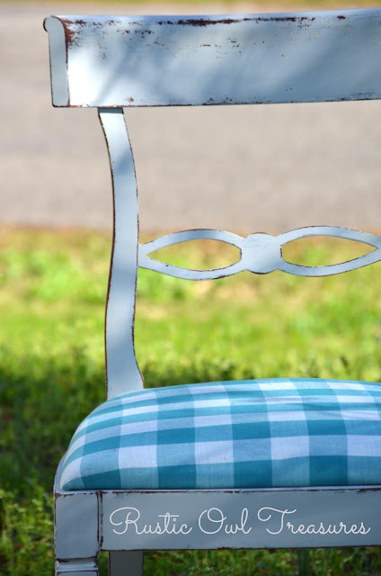 Rustic Owl Treasures: Blue Buffalo Check Chair