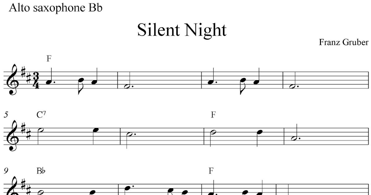 Alto Sax Silent Night Sheet Music