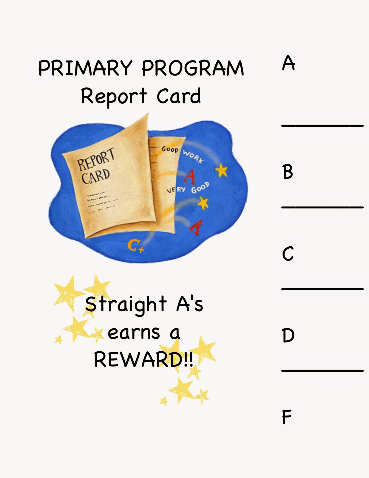 Primary Program Report Card - Camille's Primary Ideas